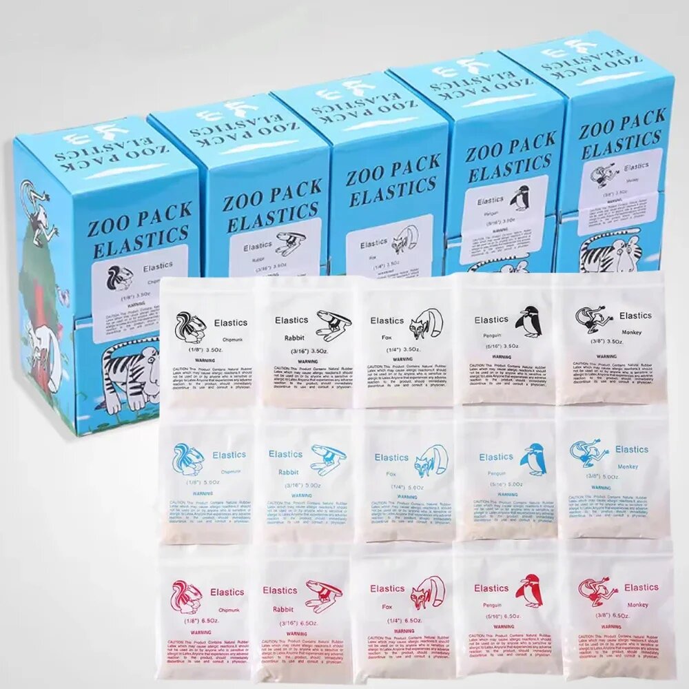 Резинки ортодонтические Zoo Pack Force 3,5-6,5 унций, цвет: 5.0 OZ-Rabbit