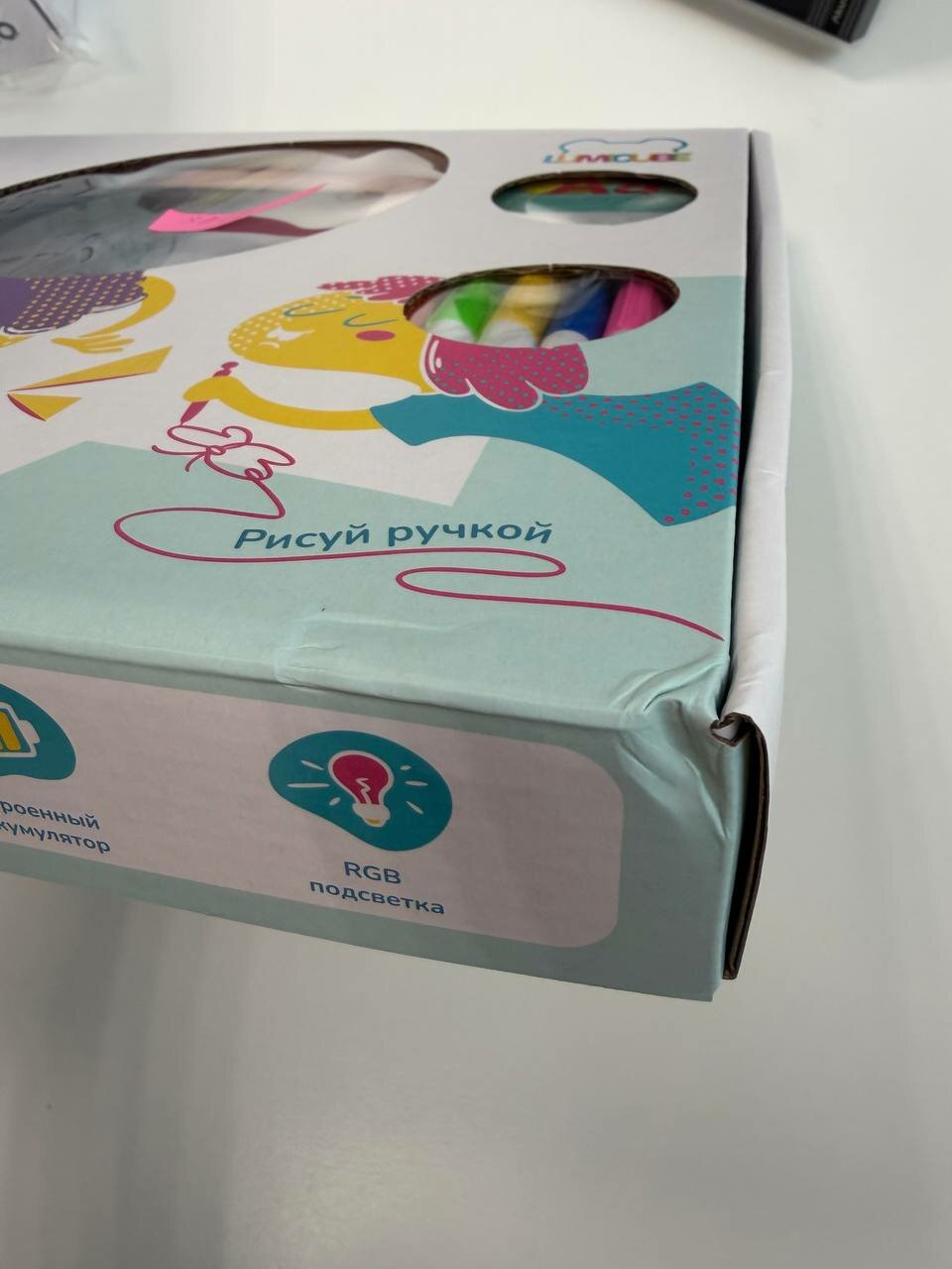 Развивающий планшет TALKY PRO LUMICUBE, для рисования, двусторонний, розовый