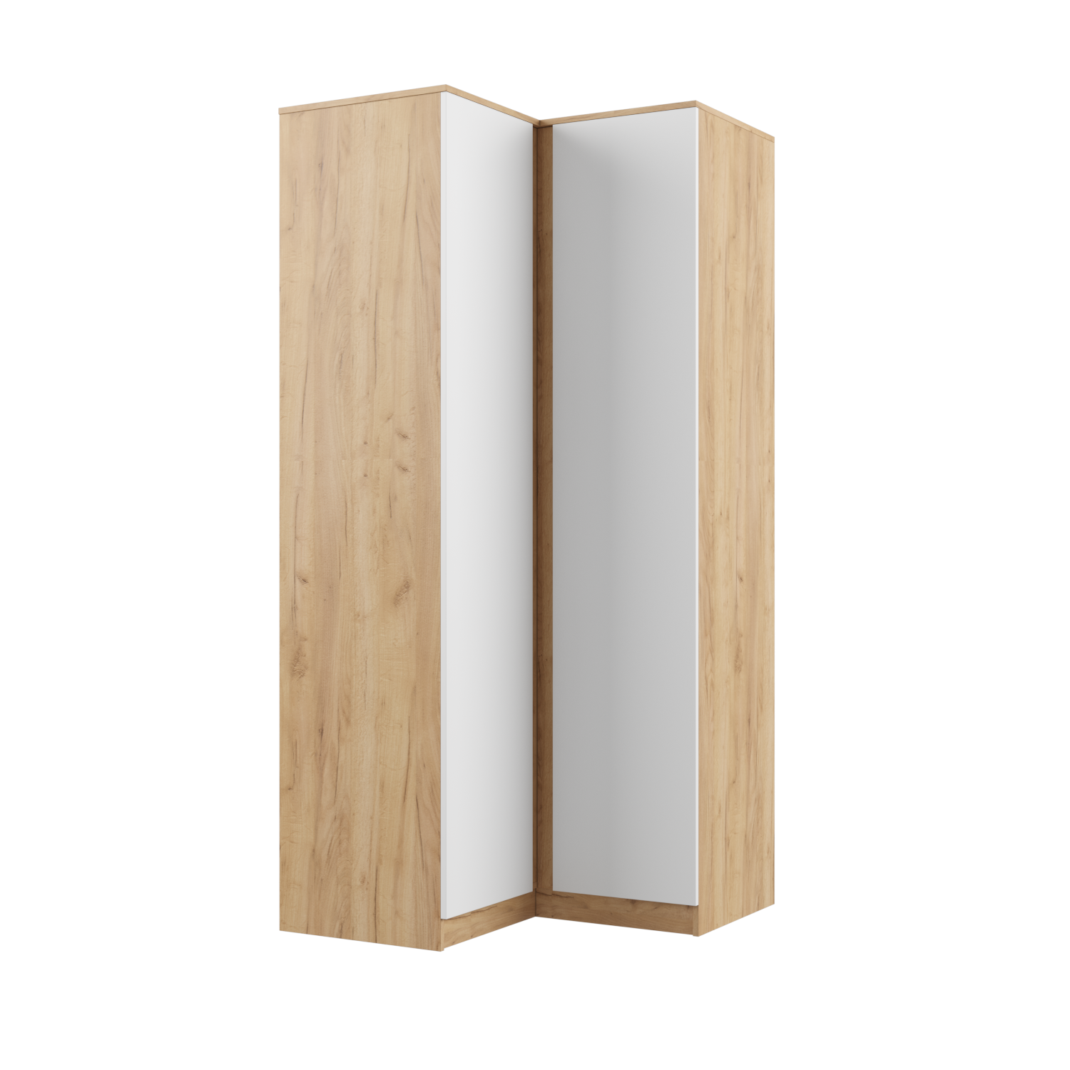 Угловой шкаф для одежды "ШМУ Мадера", белый/золотой