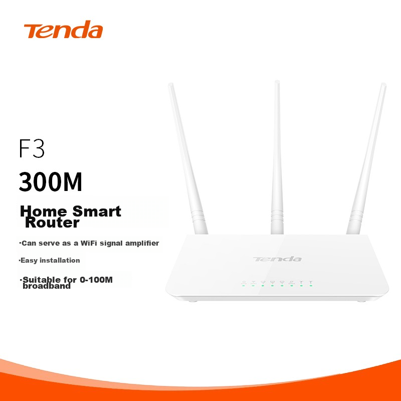 Tenda F3 300M Wireless Router, WiFi Wireless Wall-Penetrating, Home Router (Can Relay And Act As A WiFi Signal Amplifier)