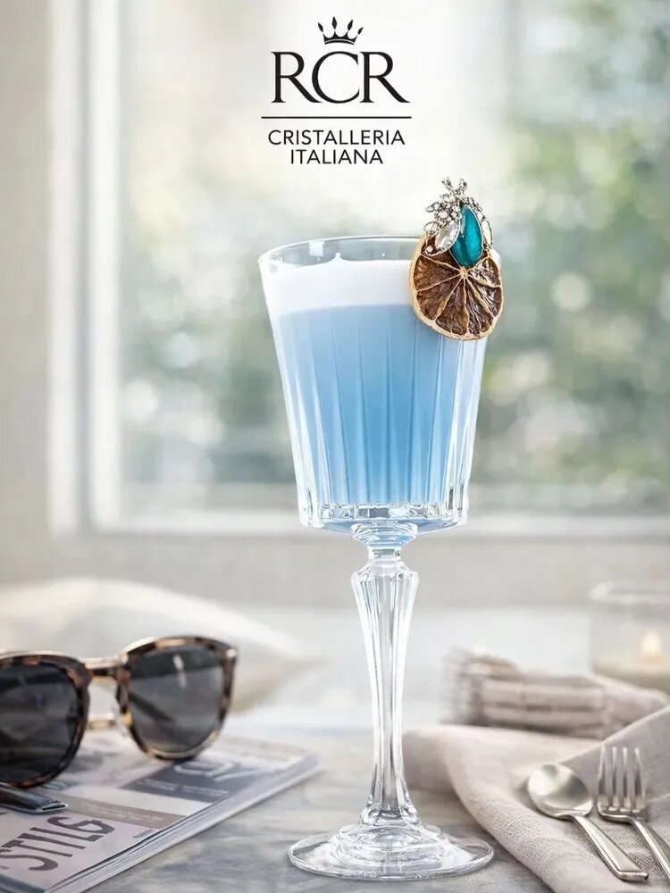 Бокалы для вина, подарочный набор RCR "Style TimeLess" 2 шт, 300 мл. Хрустальное стекло, для вина, коктейлей, воды. Италия.