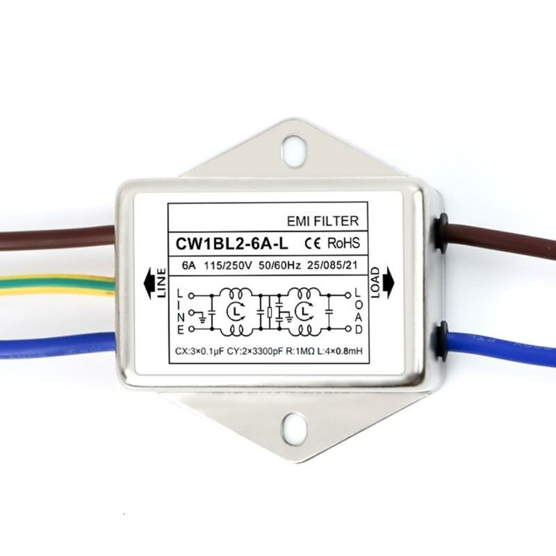 Однофазный фильтр подавления ЭМП, 6A