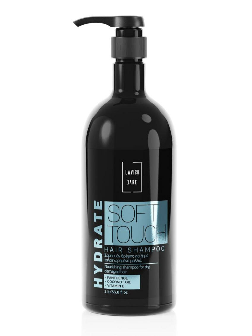 Lavish Care Шампунь для сухих и повреждённых волос женский "Hydrate Soft Touch Shampoo" с дозатором в комплекте, 1000 мл