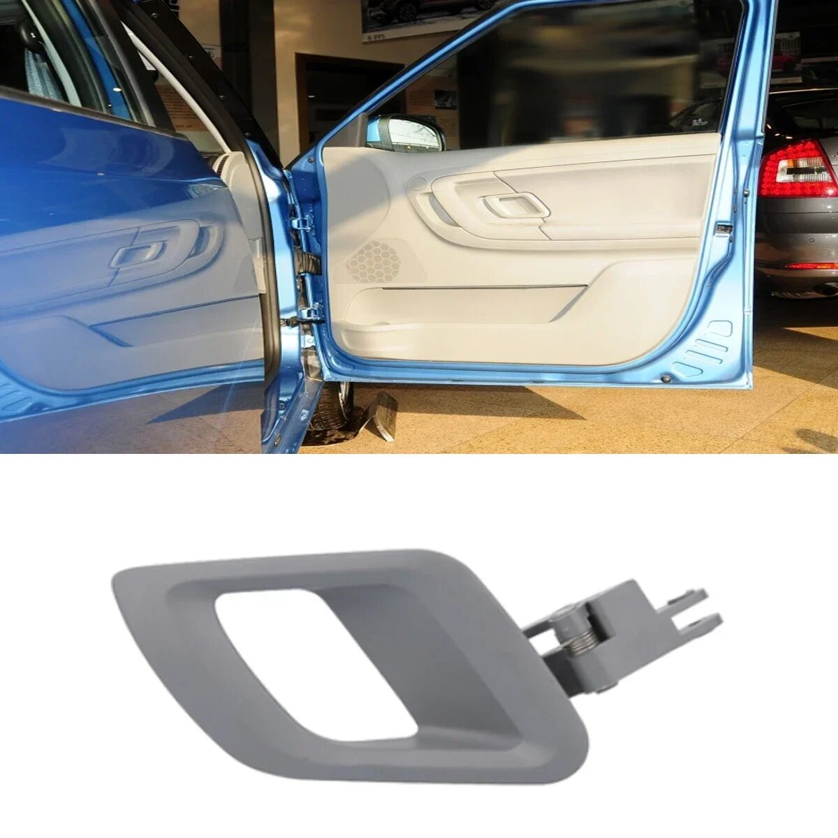 Дверная ручка Skoda Fabia 2 Roomster 2008-2014, правая, серая