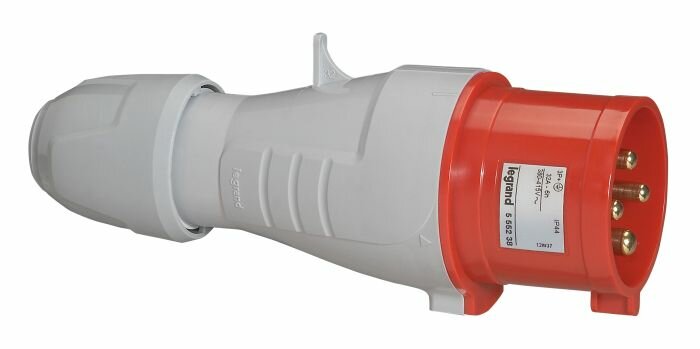 Вилка мобильная 32A 3P+PE IP44 415V AC Tempra