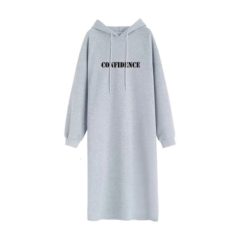 Флисовая худи-платье для беременных, Серый - L