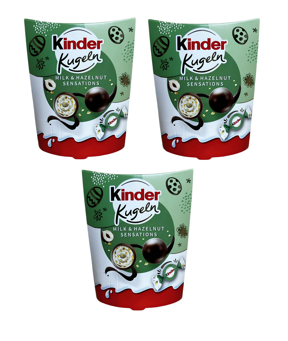 Набор шоколадных конфет Ferrero Kinder Christmas Kugeln Milk & Hazelnut Sensation, (3 шт х 90 гр,) Германия
