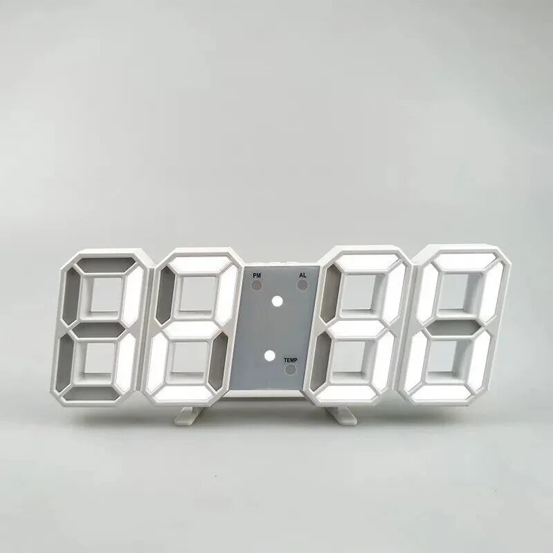 3D LED часы для дома, White White