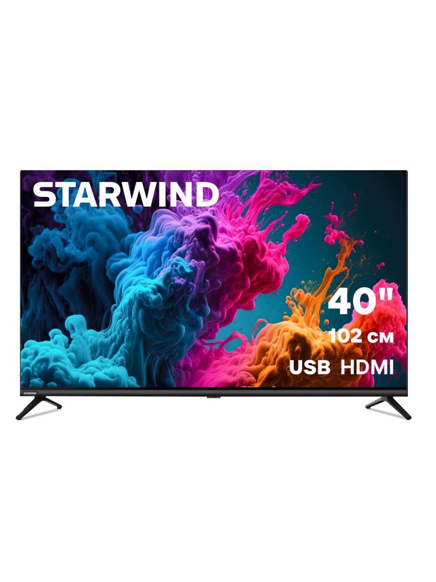 Телевизор LED Starwind 40" SW-LED40BG200 Frameless черный