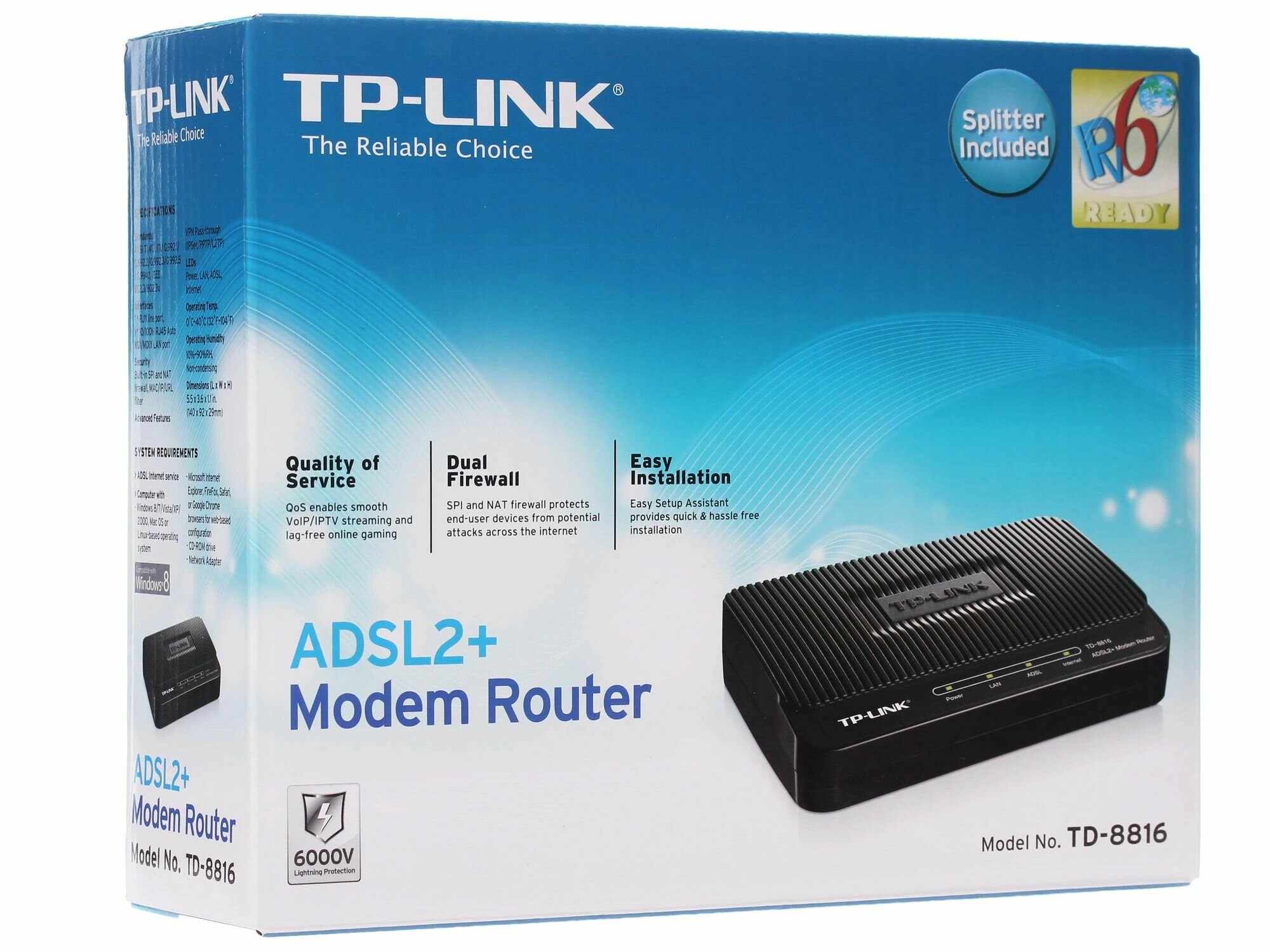 Маршрутизатор TP LINK TD-8816 со встроенным модемом ADSL2+