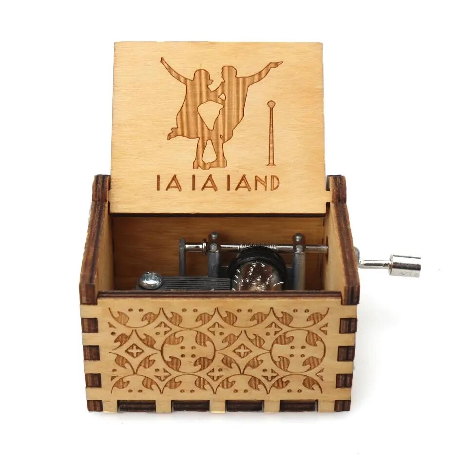 Деревянная музыкальная шкатулка Hand Cranked