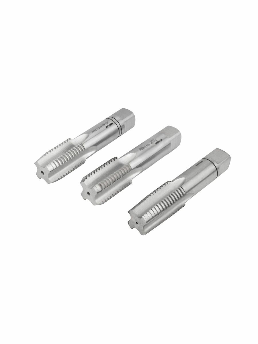 Набор метчиков NORGAU Industrial M 36 из HSS-G (W6% Mo5%), по стали, чугуну и цветным металлам, 3 предмета.