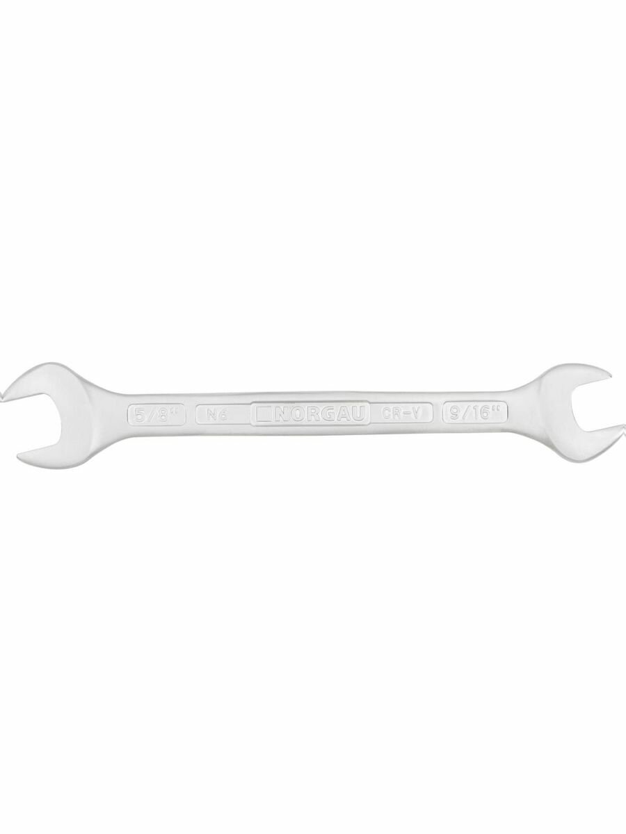 Гаечный ключ дюймовый рожковый NORGAU Industrial двусторонний, 9/16x5/8, HРM High precision machining