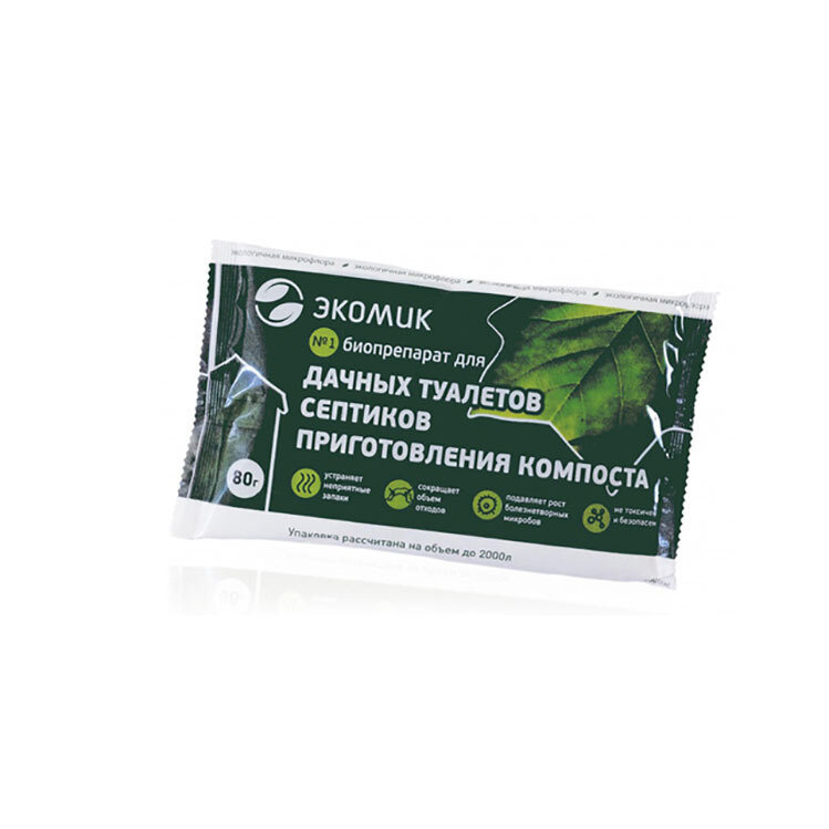 Средство для биотуалетов, септиков и выгребных ям биопрепарат Экомик, 80г (3 шт)