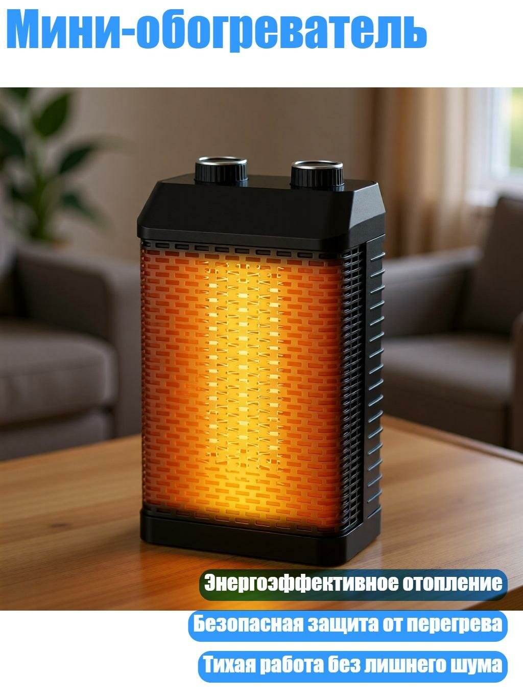 Мини-обогреватель, Черный