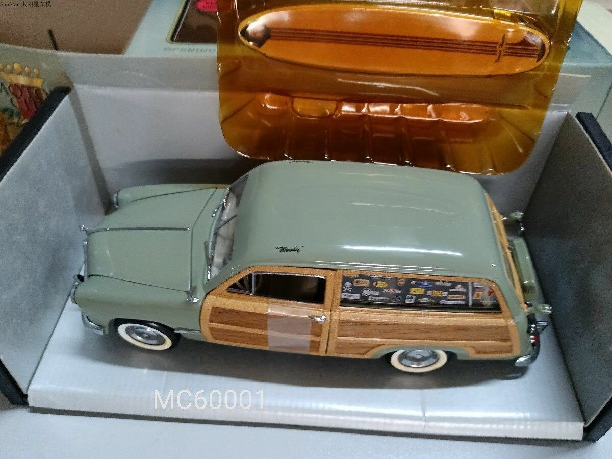 Motor City Sun Star 1/18 Литая модель автомобиля 1939 Chevrolet Woody Surf Touring Woodgrain