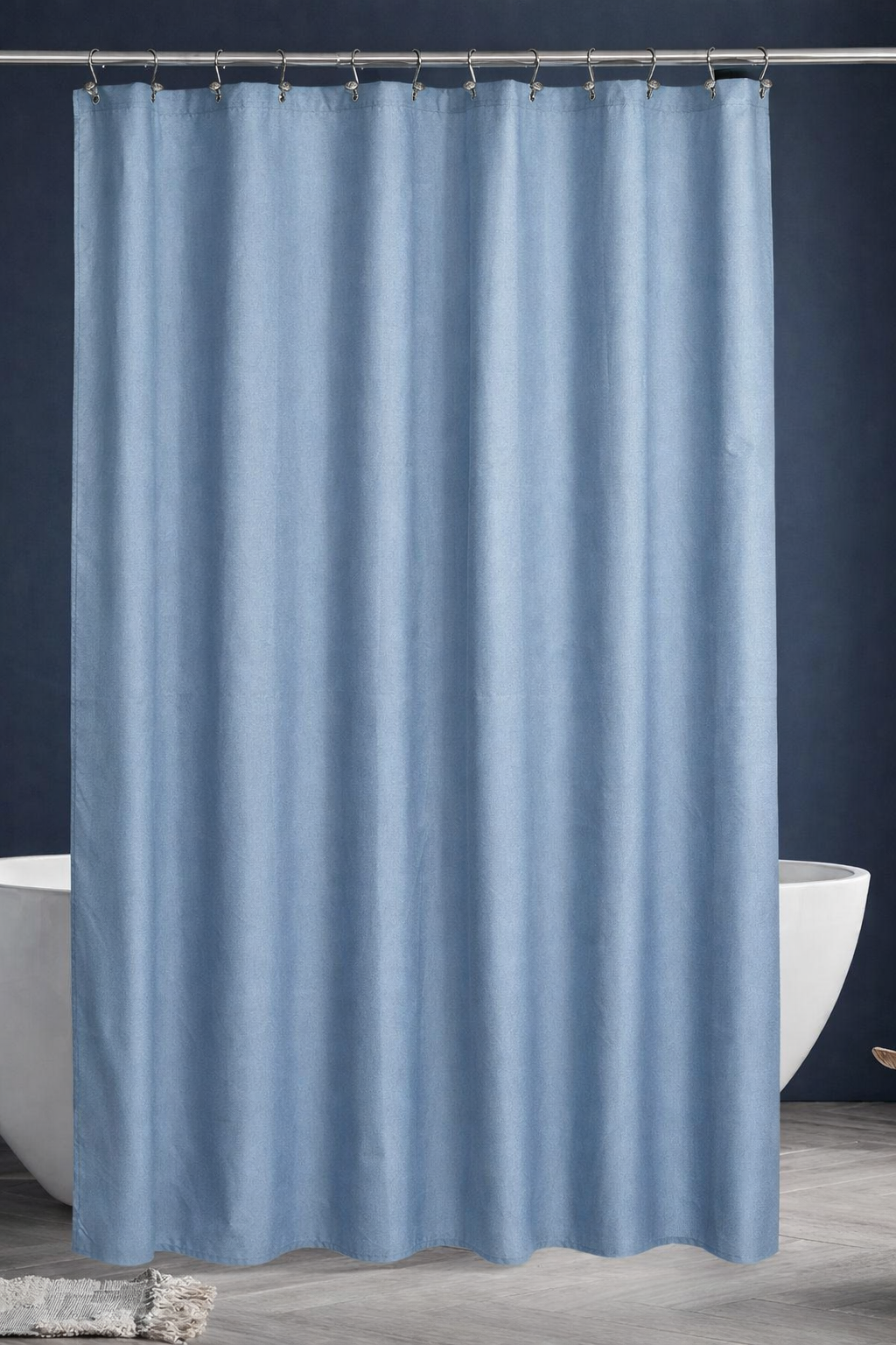 Штора для ванной тканевая 180х180 см водонепроницаемая голубая