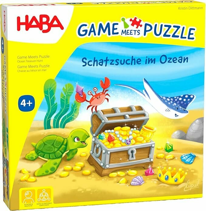 Детская настольная игра Haba - Schatzsuche im Ozean /Поиск сокровищ в океане, на тренировку памяти, от 4 лет - 2011723001
