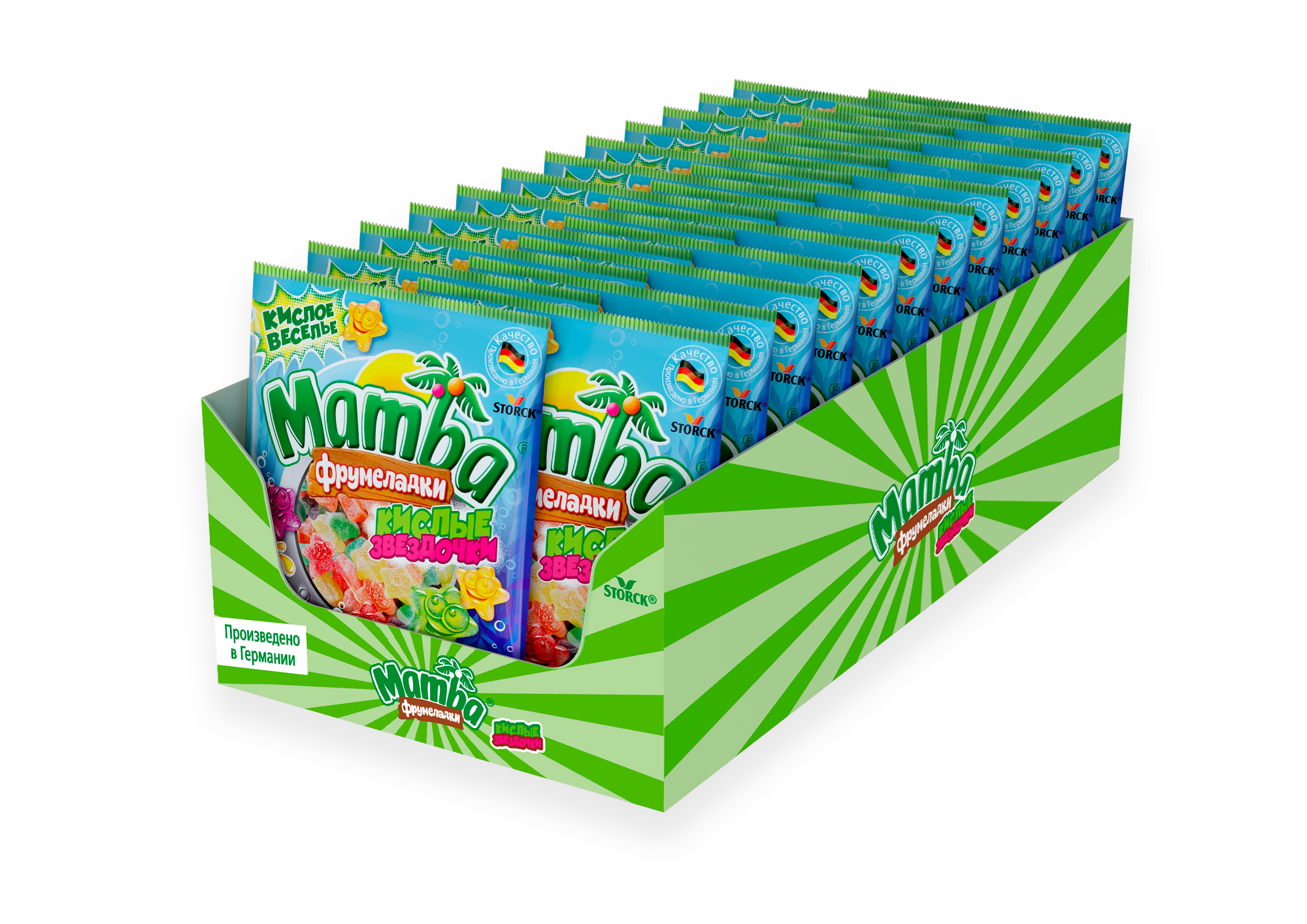 Жевательный мармелад Mamba Фрумеладки Кислые звездочки, 70 г (24 штуки в блоке)