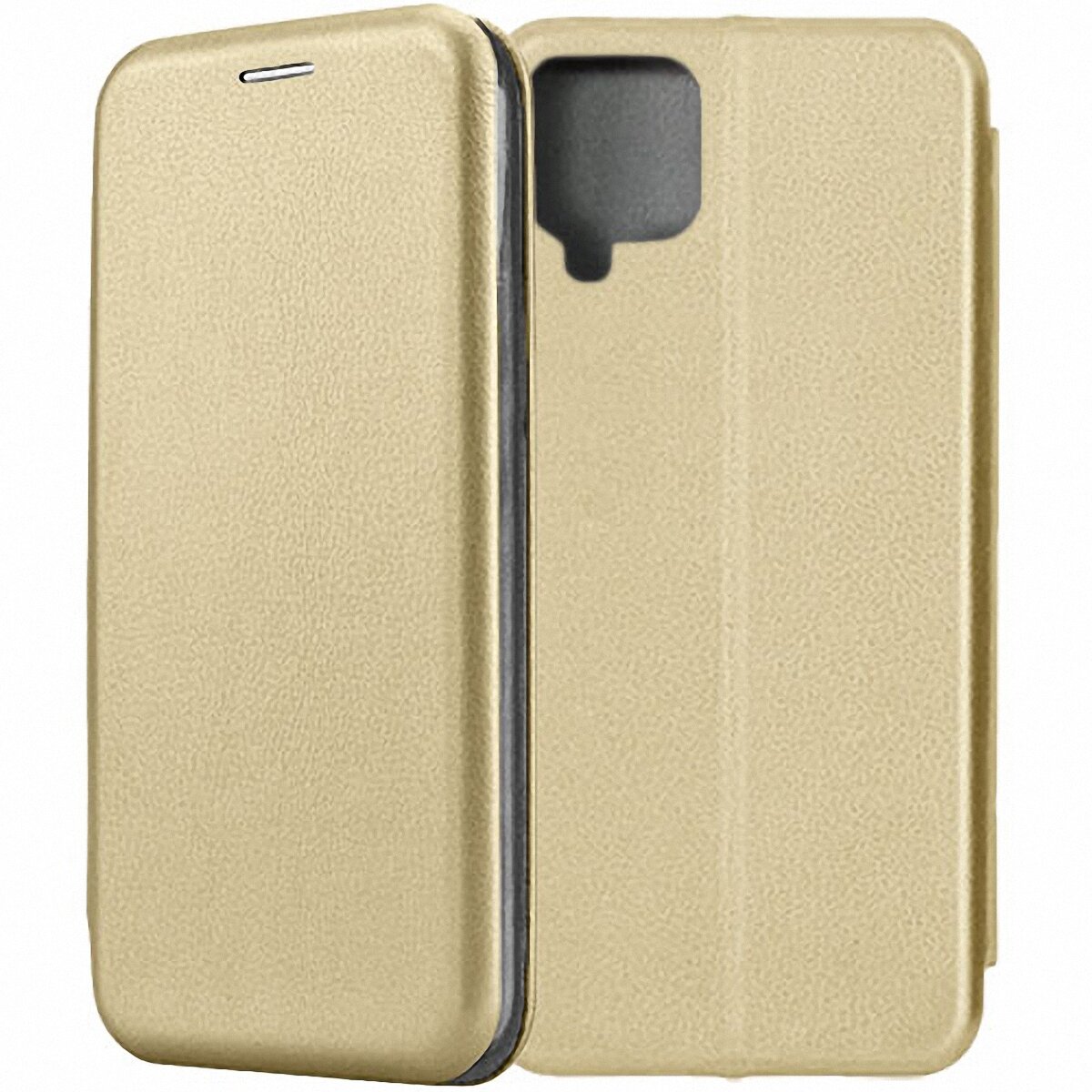 Чехол-книжка для Samsung Galaxy A12 A125 / A127 золотистый / подставка, отделение для карт