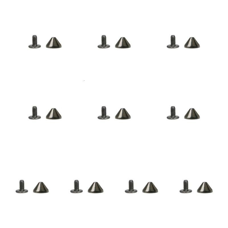 Бронзовые заклёпки для ремней и ошейников, пистолет черный - 3 заостренных конуса 9x6