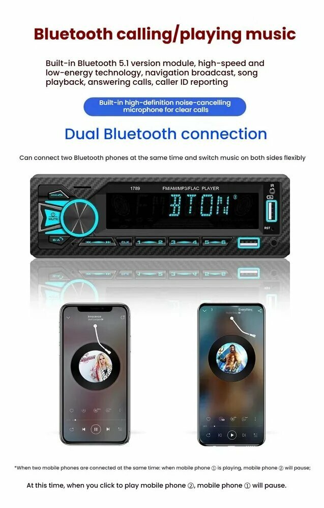 Автомагнитола, диагональ: 4.0", 1 DIN, 0ГБ/0ГБ