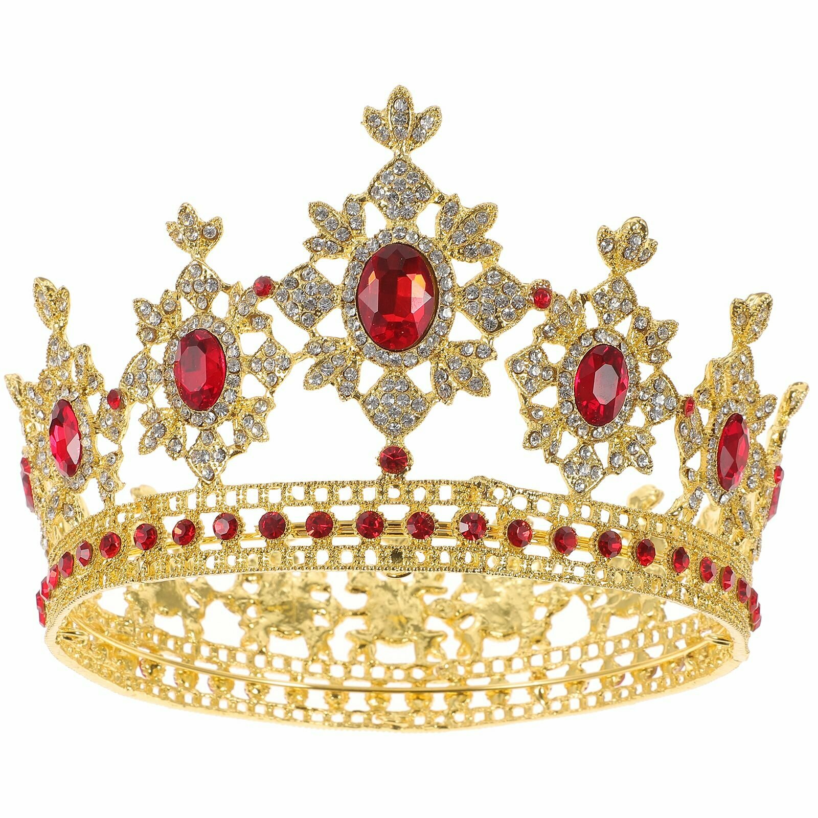 Шикарная корона для церемоний с золотым оформлением и премиальной отделкой, 13x13 см