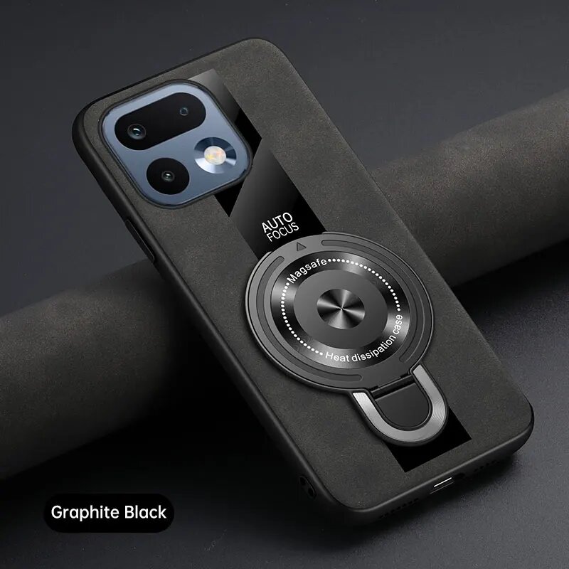 Чехол Realme 16 Pro, серый, черный, магнитный держатель