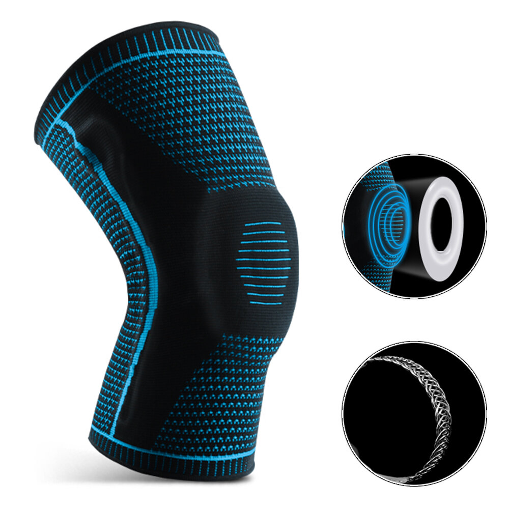 1 шт. Коленный бандаж для мужчин и женщин с боковыми стабилизаторами, силиконовой подушечкой, спортивные наколенники для тяжелой атлетики, пауэрлифтинга, бега
