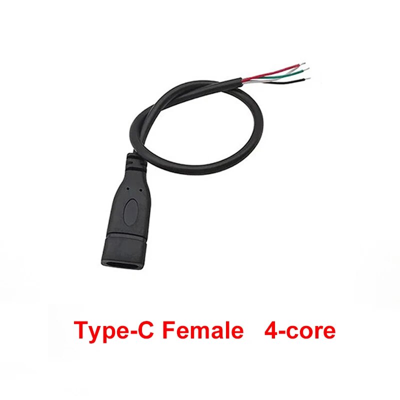 USB Type-C кабель для пайки 0.25/1/2 метра 1 м, 4 pin female