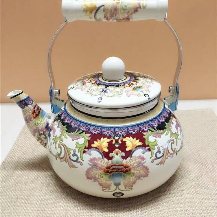 Эмалированный чайник с восточным узором / Кофейник 2,5 л для кухни