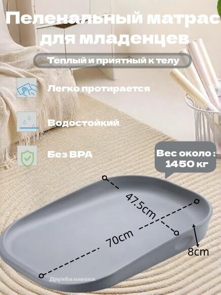 Пеленальная доска 47x70 см, материал наполнителя: Полиуретановая пена