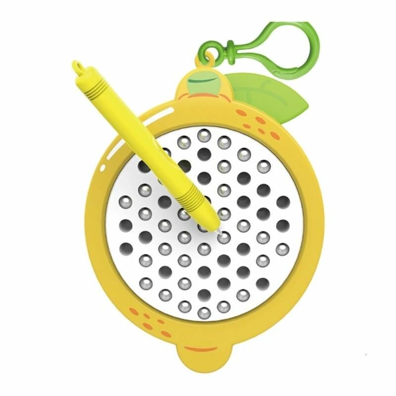 Магнитная доска для рисования шариками с животными и фруктами, - лимонный