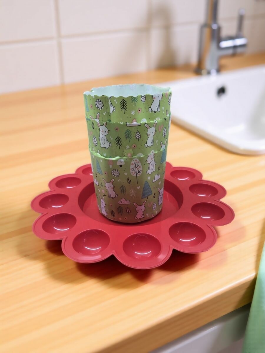 Формы пасхальные 3 шт и подставка пасхальная для яиц и кулича