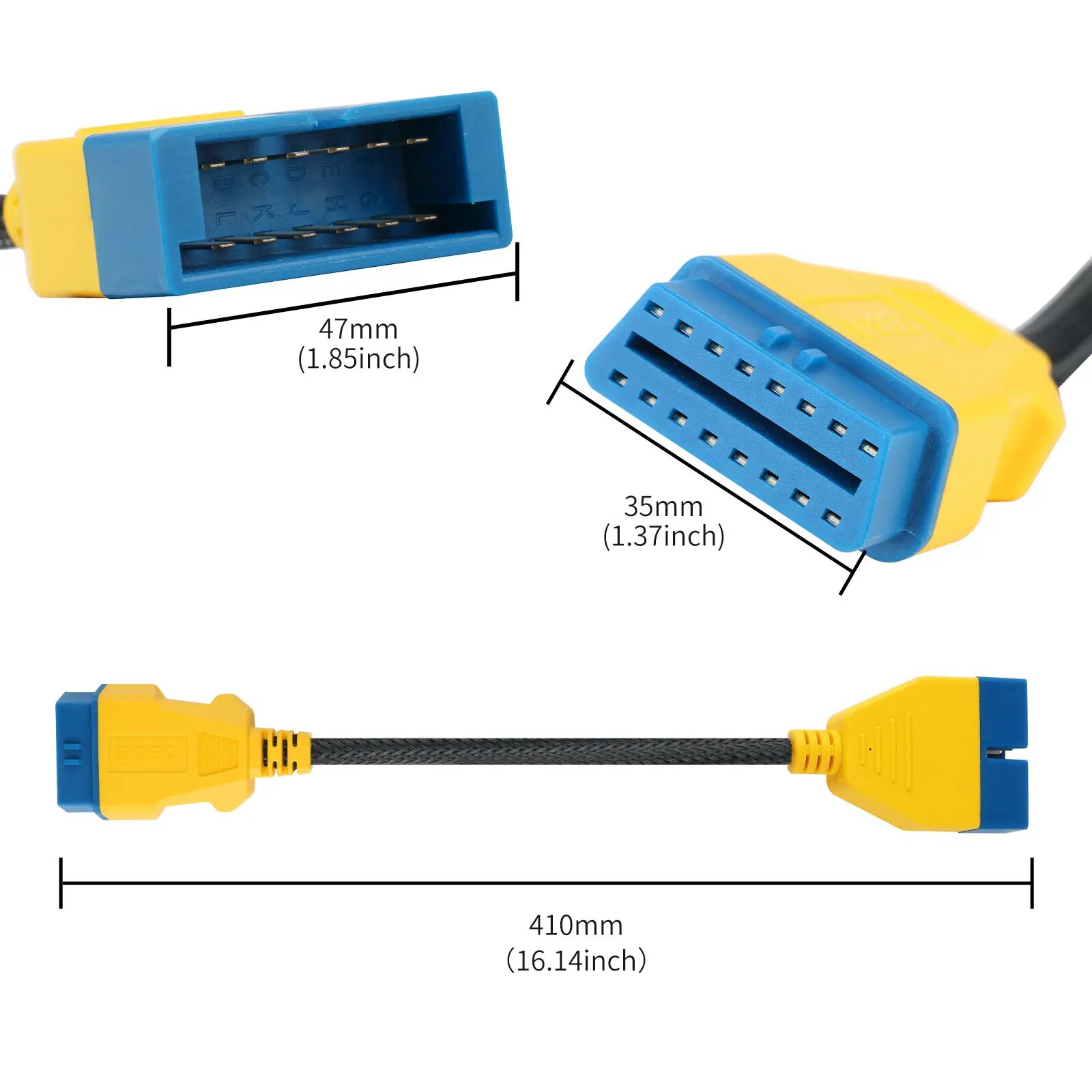 AUTOOL 41 см OBD2 Удлинительный кабель Разъем для GM 12 pin к 16pin OBD2 адаптер