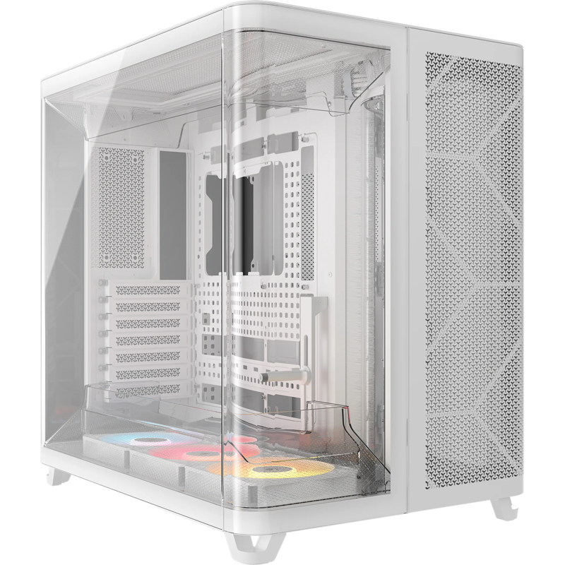 Корпус Corsair AIR 5400 RS-R ARGB, Midi-Tower, белый, 3×120 мм ARGB reverse fans, 2×USB‑A 3.2, 1×USB 3.2 Type‑C, поддержка E‑ATX/ATX/mATX/mITX