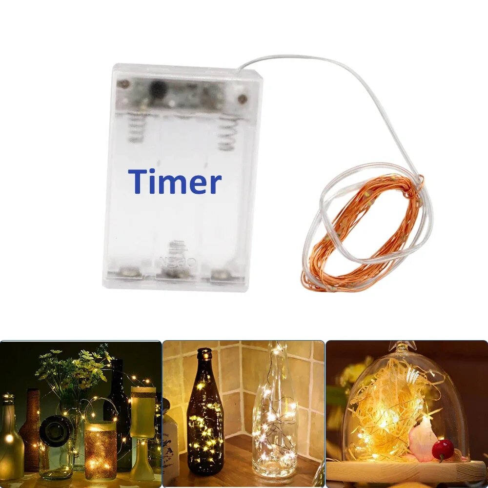 Гирлянда медная проволока 2м, 20 LED, Warm White