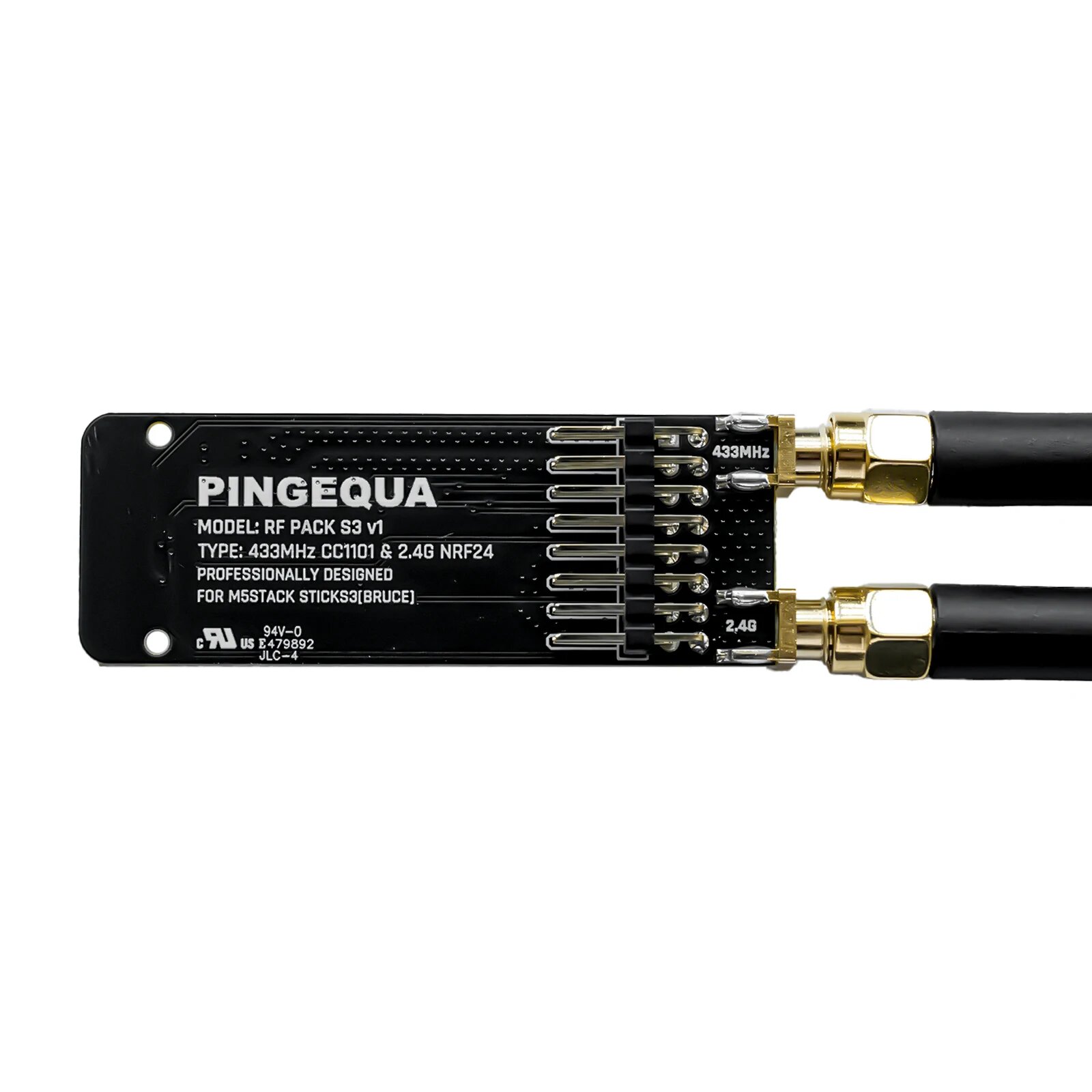 Двухдиапазонный модуль M5Stack StickS3 CC1101 433 МГц NRF24L01 2,4 ГГц с прошивкой Bruce PINGEQUA RF Pack S3 (StickS3 в комплект не входит) — фото 1