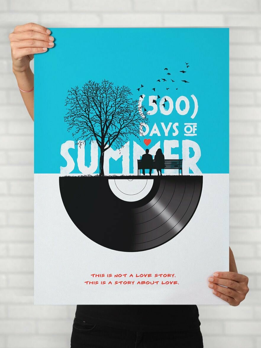 Плакат на стену для интерьера 500 дней лета (500 Days of Summer 2) - Постер по фильму кино формата А1 (60x84 см)