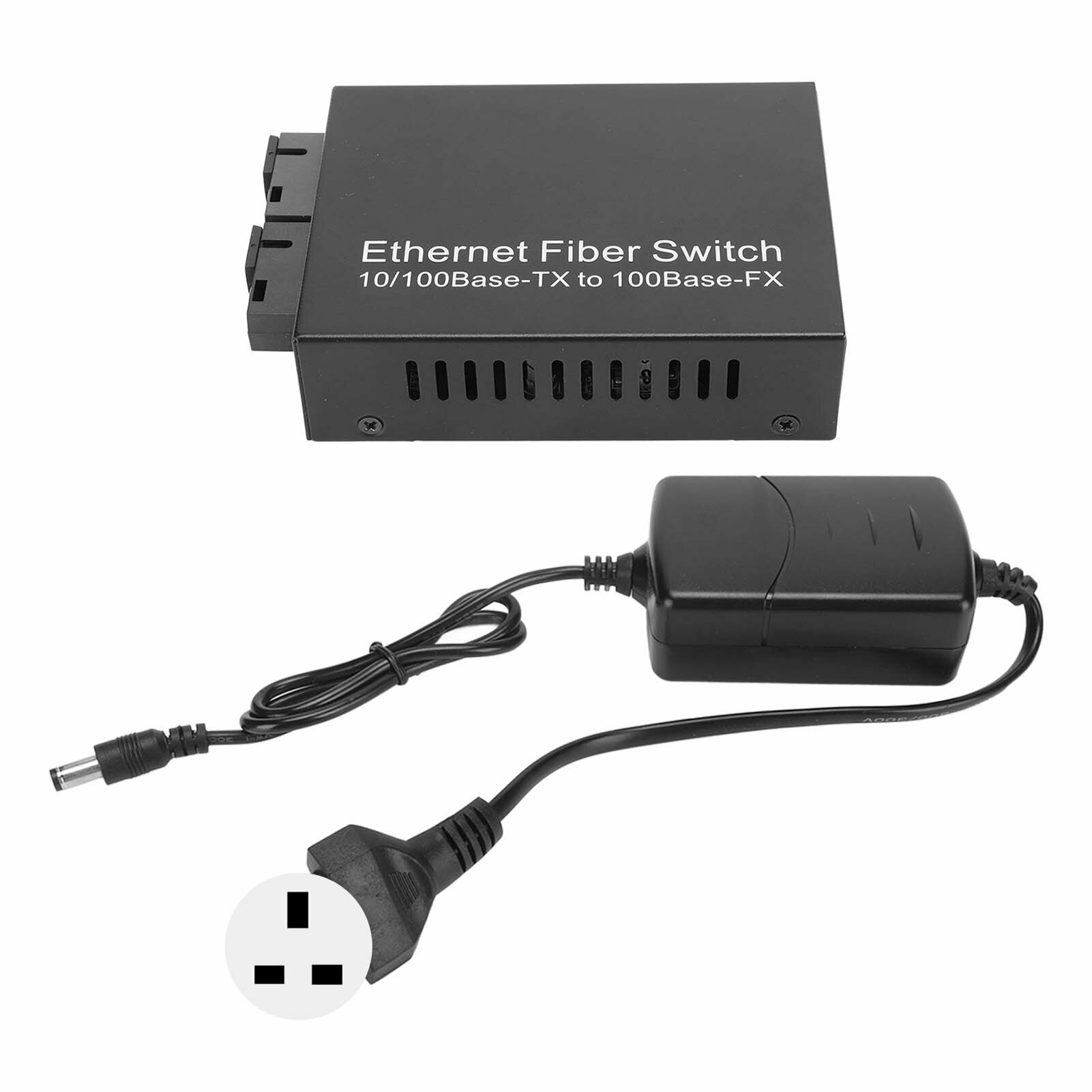 Медиаконвертер ethernet 100 мбит с sc одномодовым волокном и портом rj45 для сетей 240 в вилкой uk