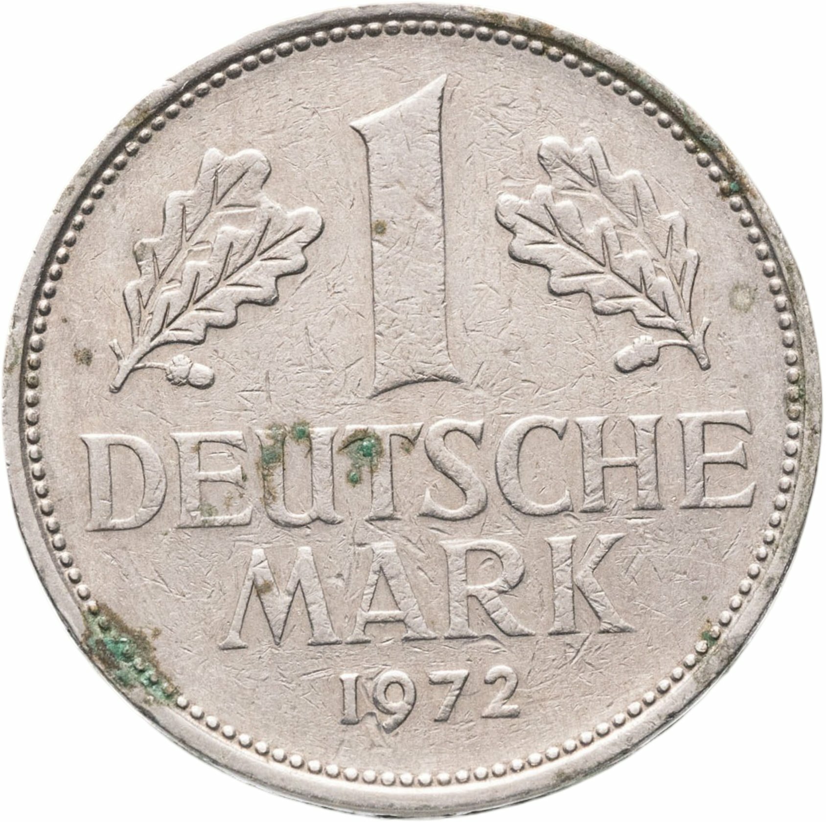 Германия 1 марка 1972, знак монетного двора: "D" - Мюнхен, Мельхиор медь-никель, в сохранности F-VF