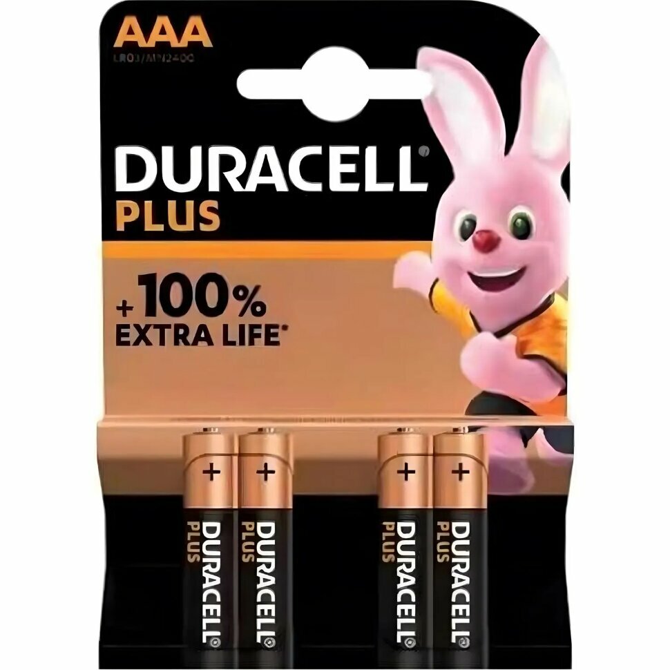 Батарейка DURACELL PLUS AAA BL4 (4шт/уп), 2338494