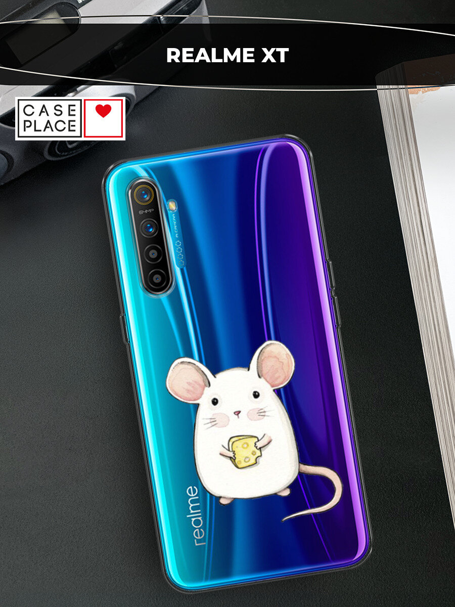 Чехол на Realme XT / Реалми XT с принтом Мышка, прозрачный