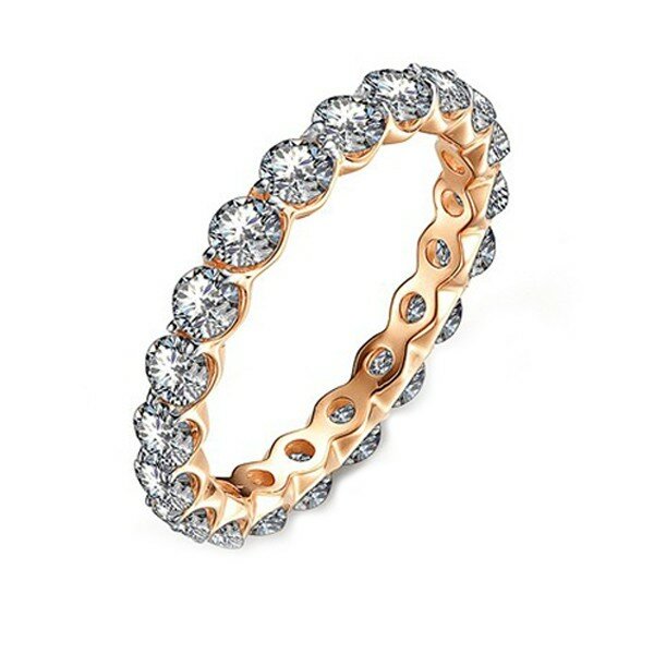 Кольцо дорожка JEWELIN, красное золото, 585 проба, фианит