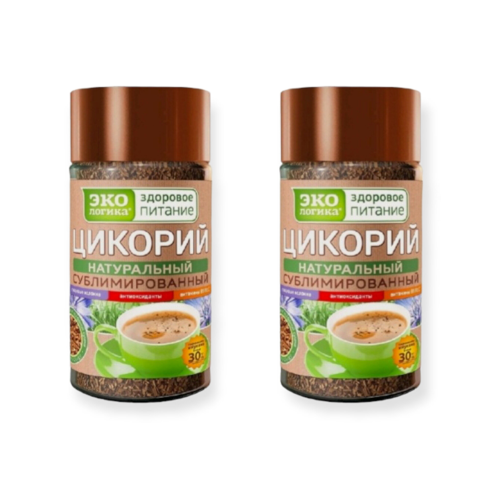 Цикорий Московская Кофейня Экологика, сублимированный, с инулином и корицей, 2 банки по 85г