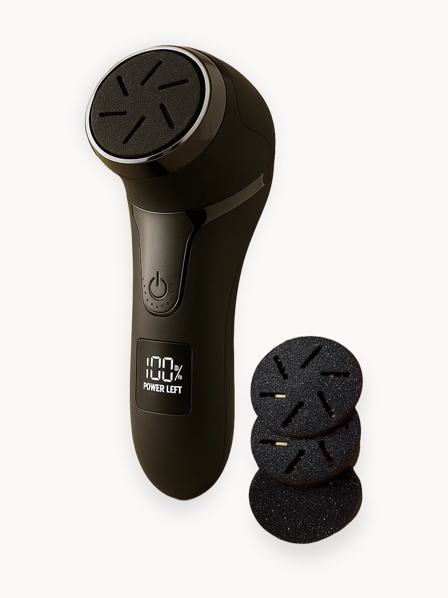 Аппарат для педикюра, беспроводной, 3 насадки. Электрическая пилка для пяток