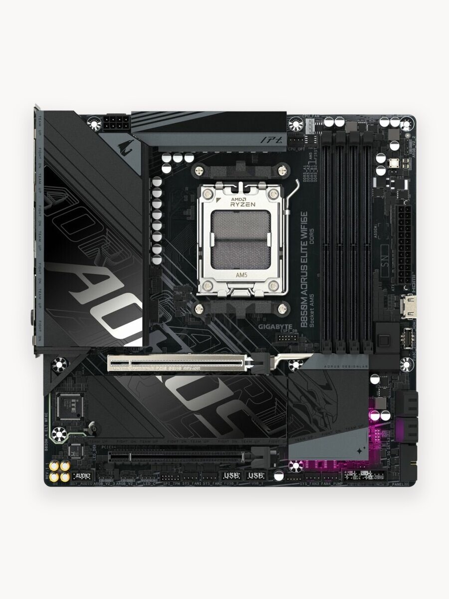 Материнская плата Gigabyte B850M AORUS ELITE WIFI6E, AM5, AMD B850, Micro-ATX, RTL (B850M AORUS ELITE WIFI6E)
