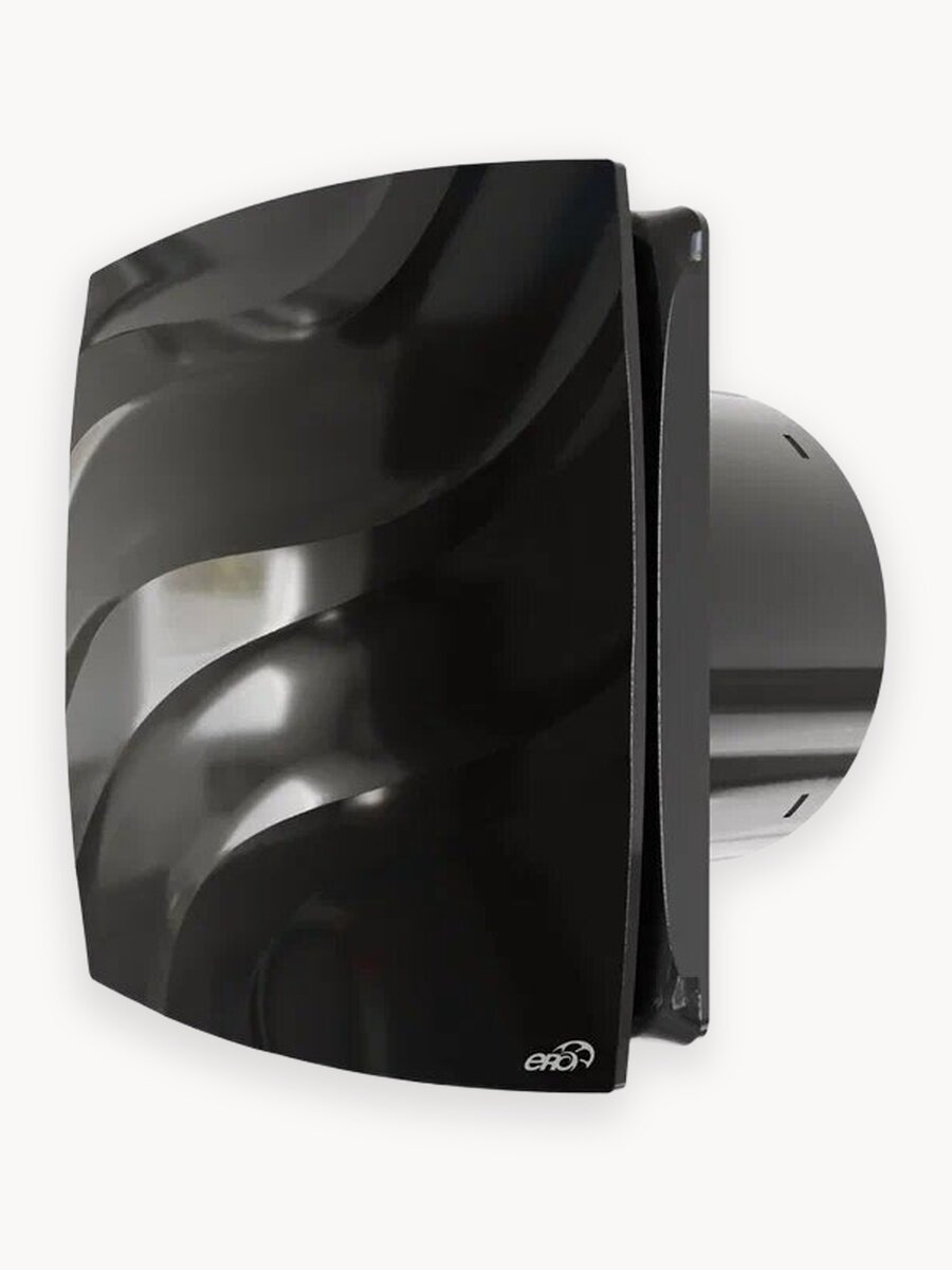 Вентилятор вытяжной с обратным клапаном WAVE 120C BLACK, 120мм, 140м3/ч, 16Вт, в ванную, в туалет, на кухню, черный, ERA