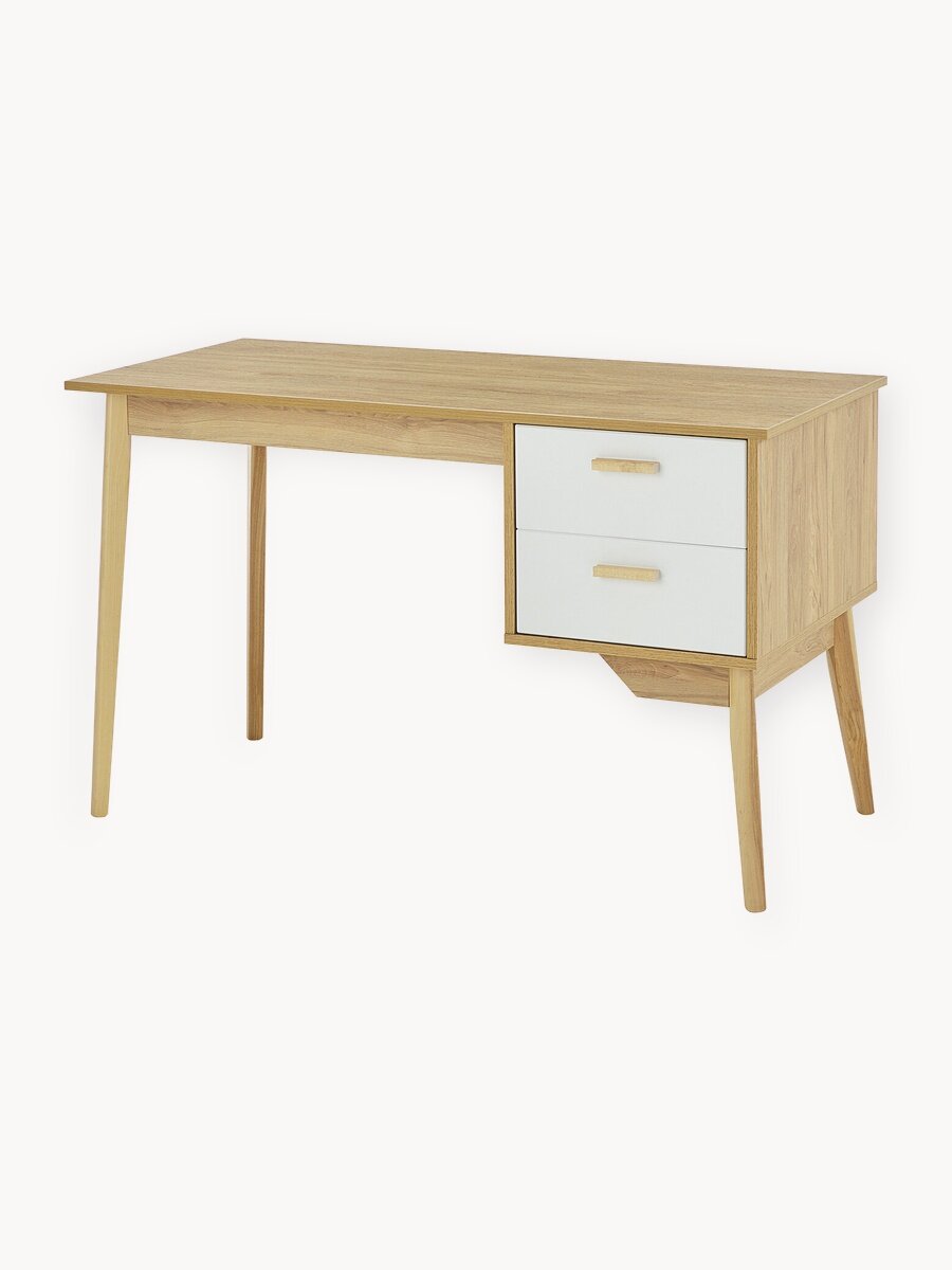 Письменный стол с тумбой SCANDICA Хортен, 121,6х75х57,6, дуб натуральный светлый/бланж