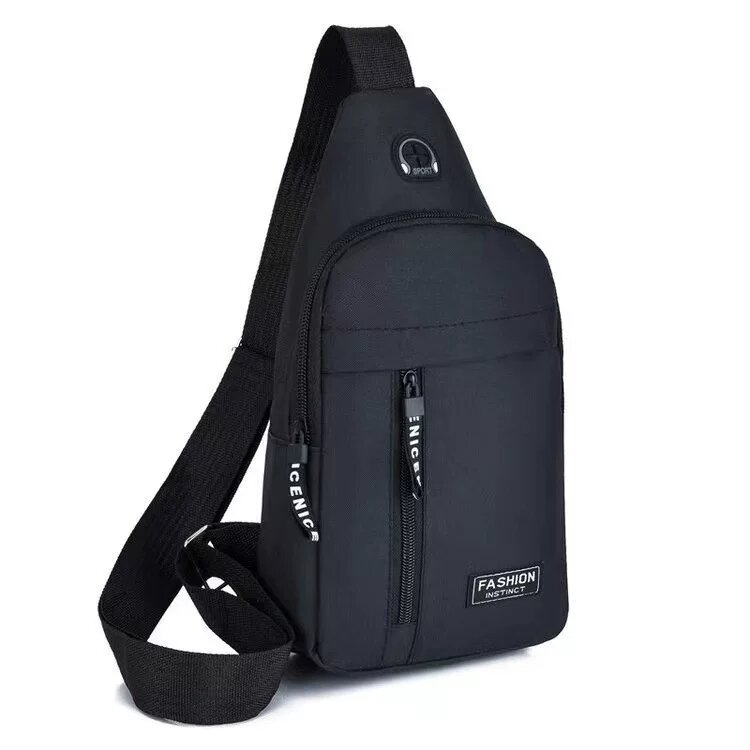 Черный грудной мешок с простым стильным дизайном для повседневного использования